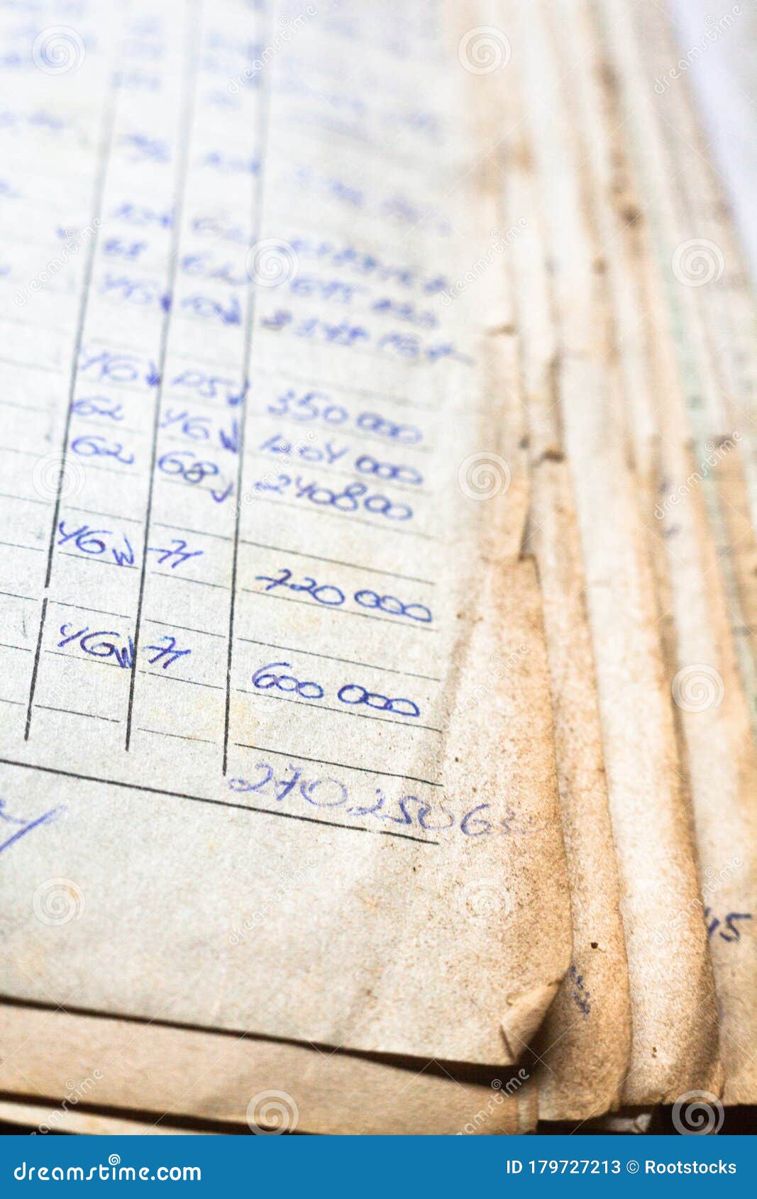 Old Paper Documents in the Archive Stock Image - Image of book ...