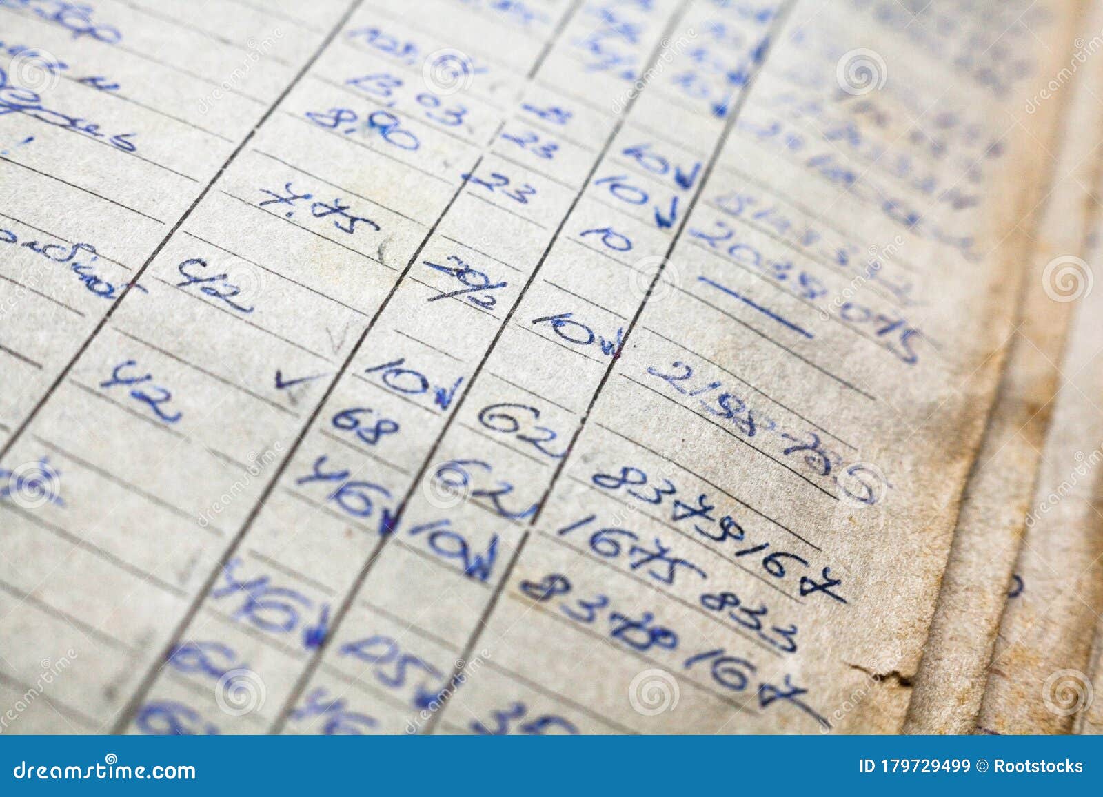 Old Paper Documents in the Archive Stock Image - Image of book ...