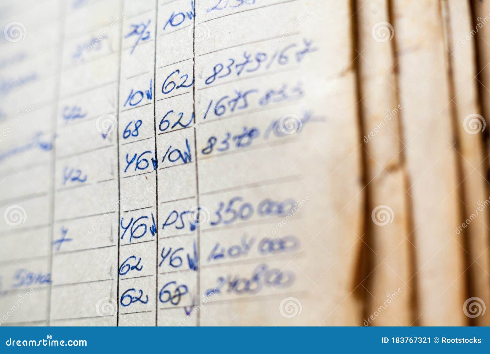 Old Paper Documents in the Archive Stock Image - Image of archival ...