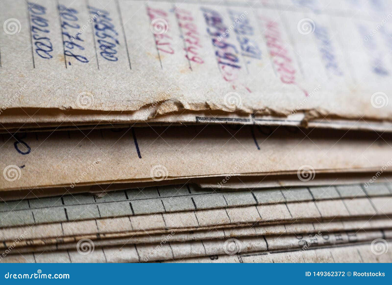 Old Paper Documents in the Archive Stock Photo - Image of historical ...