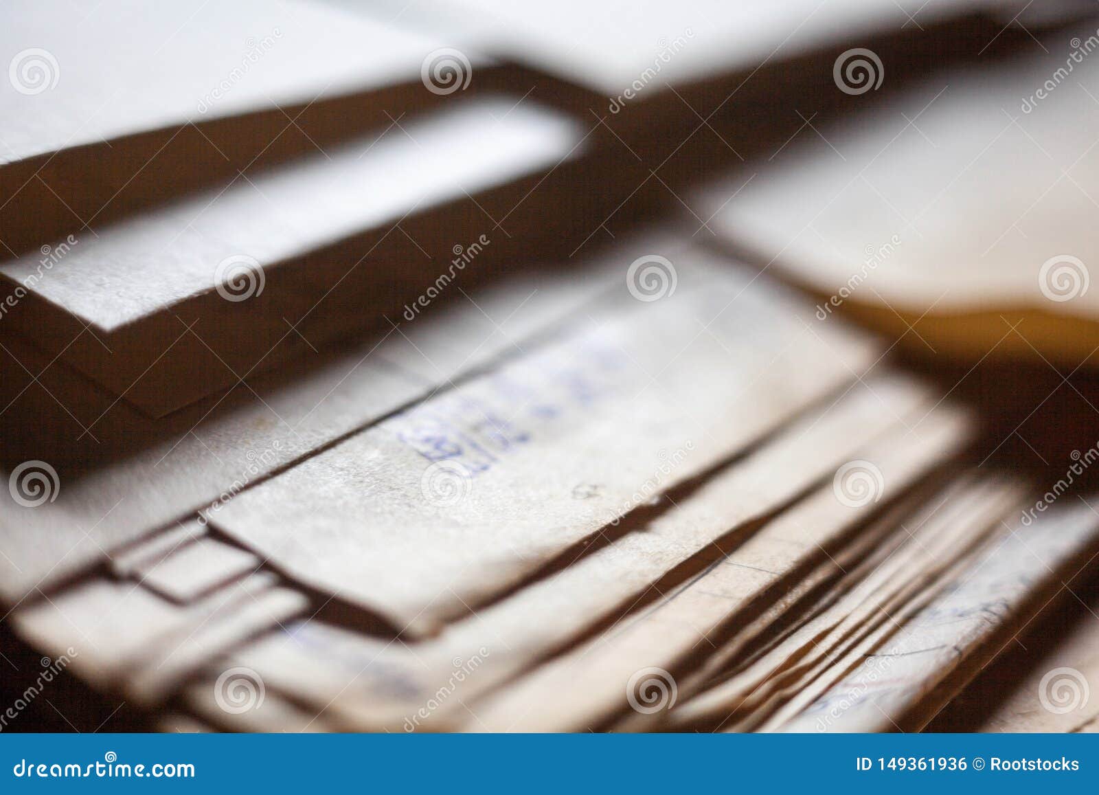 Old Paper Documents in the Archive Stock Photo - Image of documentation ...
