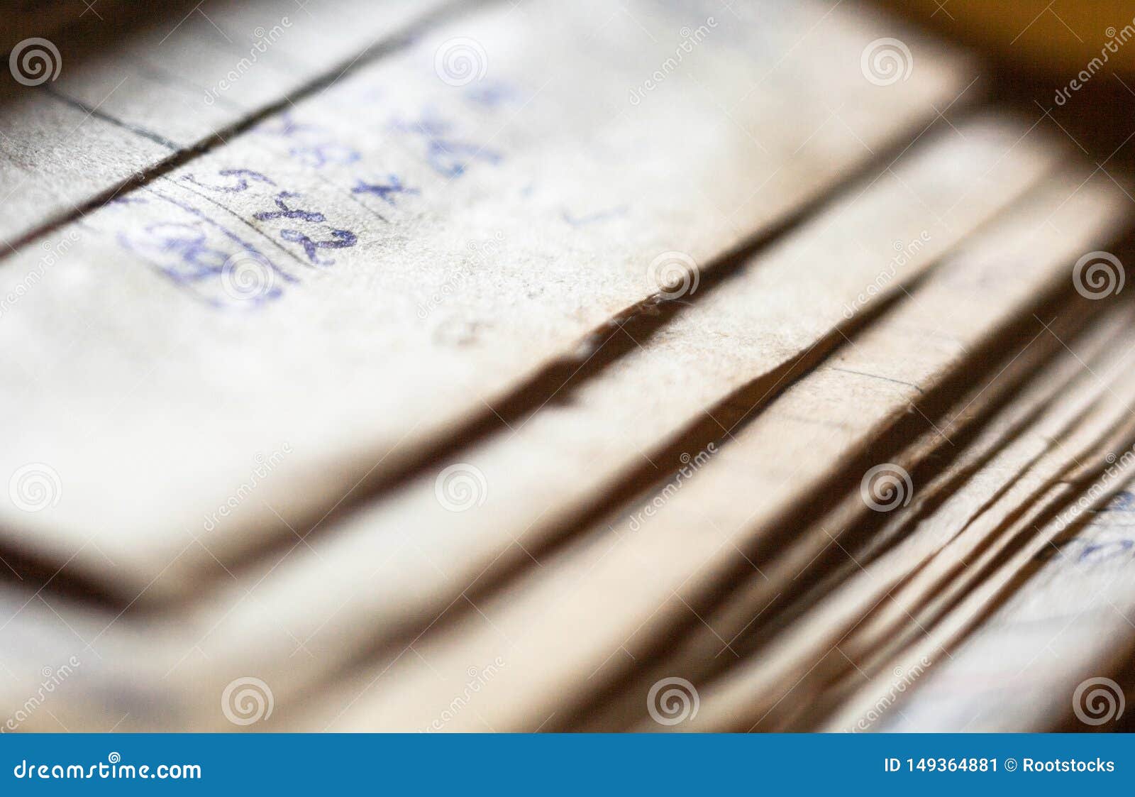 Old Paper Documents in the Archive Stock Image - Image of dingy ...