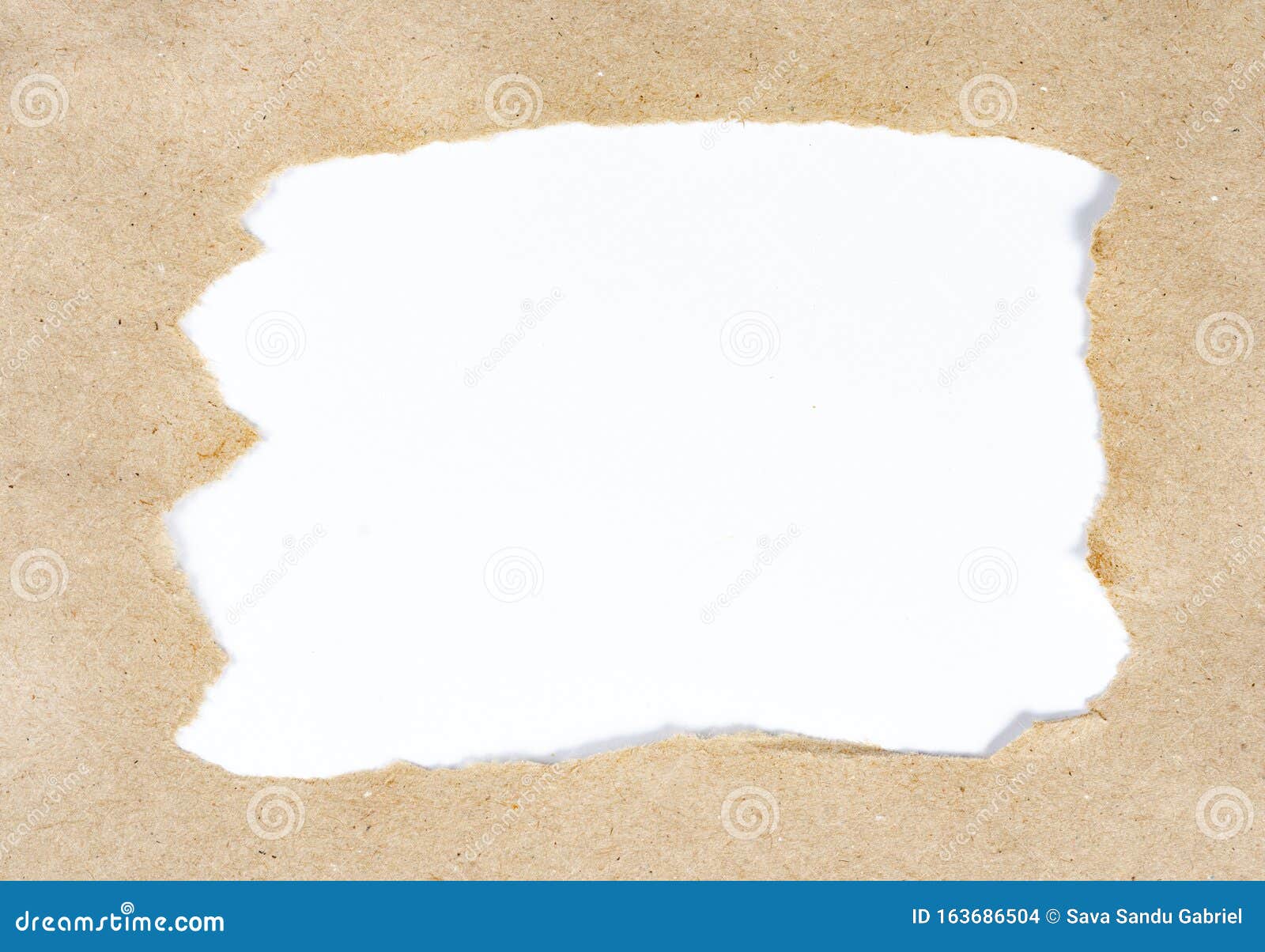 Old Paper with Empty Hole. Torn and Damaged Stock Photo - Image of aged ...