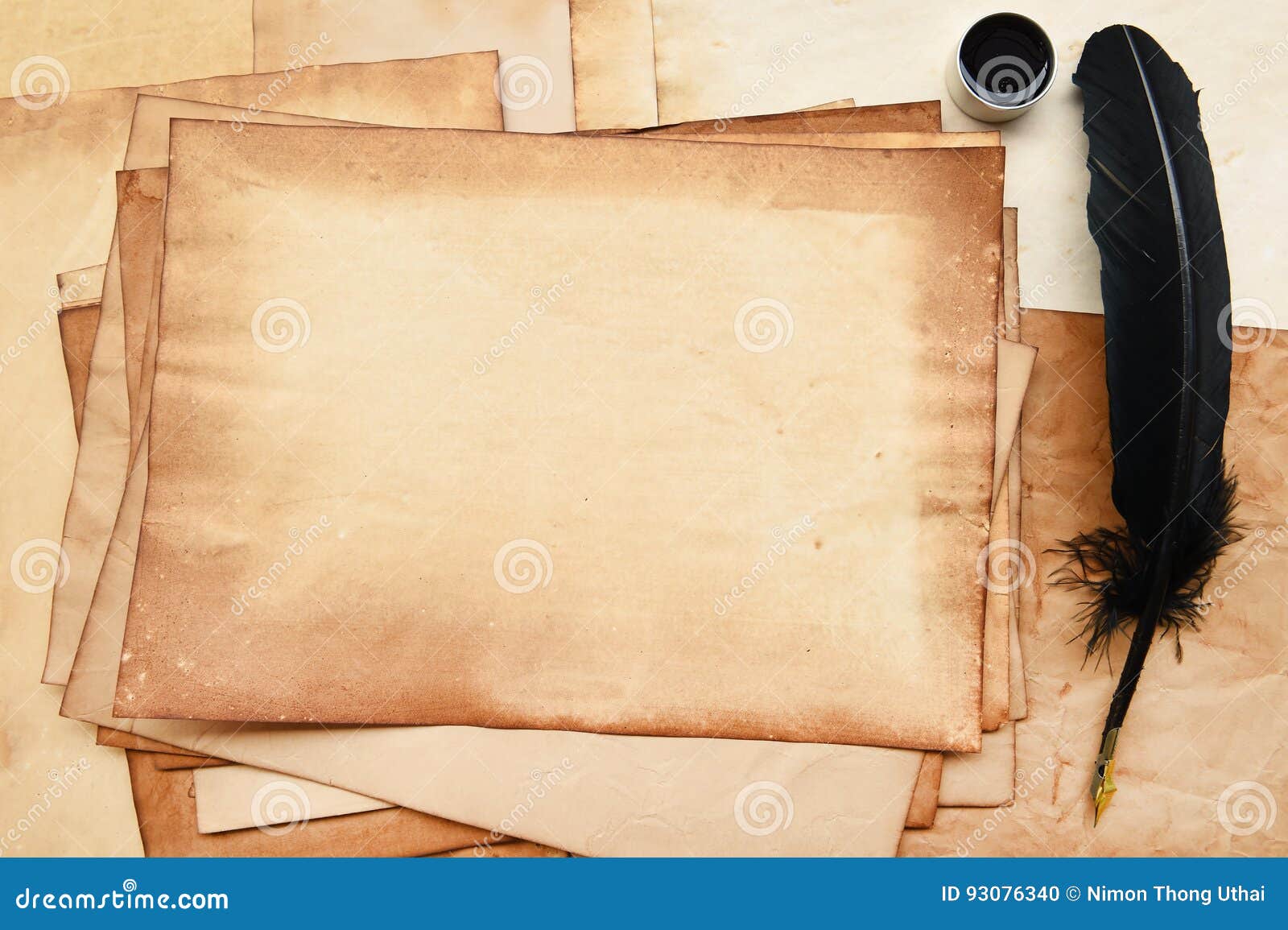 Old Paper With Feather