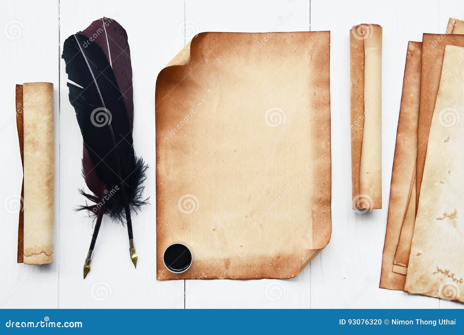 Old Paper With Feather