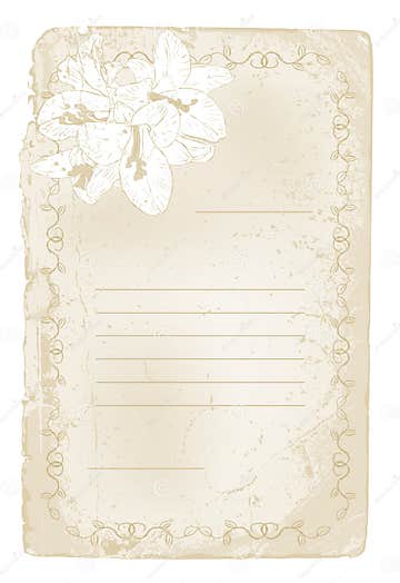 Old Paper with Floral Border Stock Vector - Illustration of paper ...