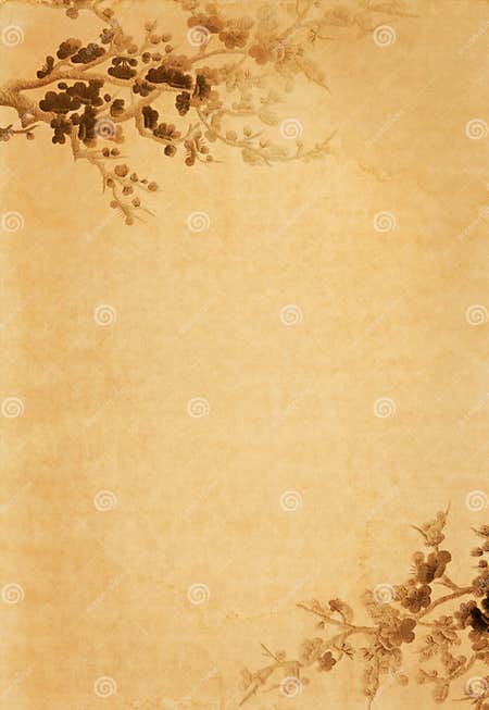 Old Paper with Floral Design Stock Photo - Image of dirty, document ...