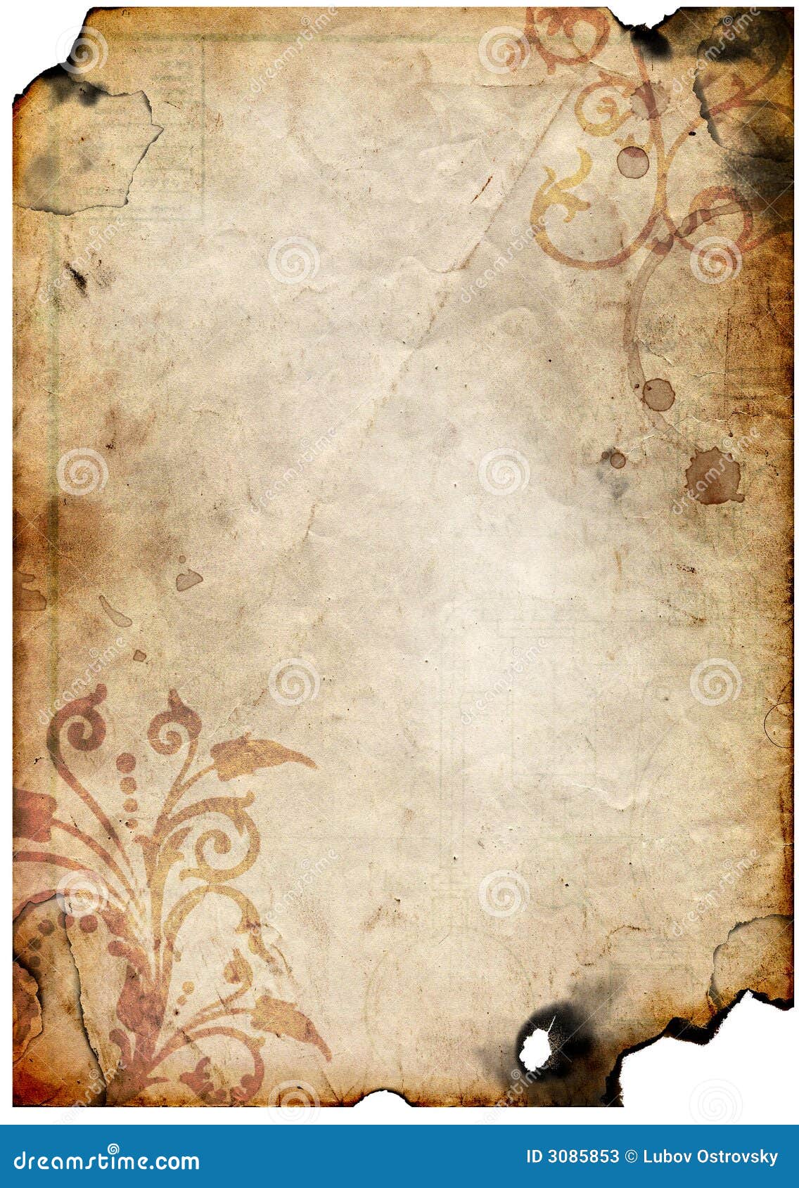 Old Paper With Floral Design Stock Photos - Image: 3085853