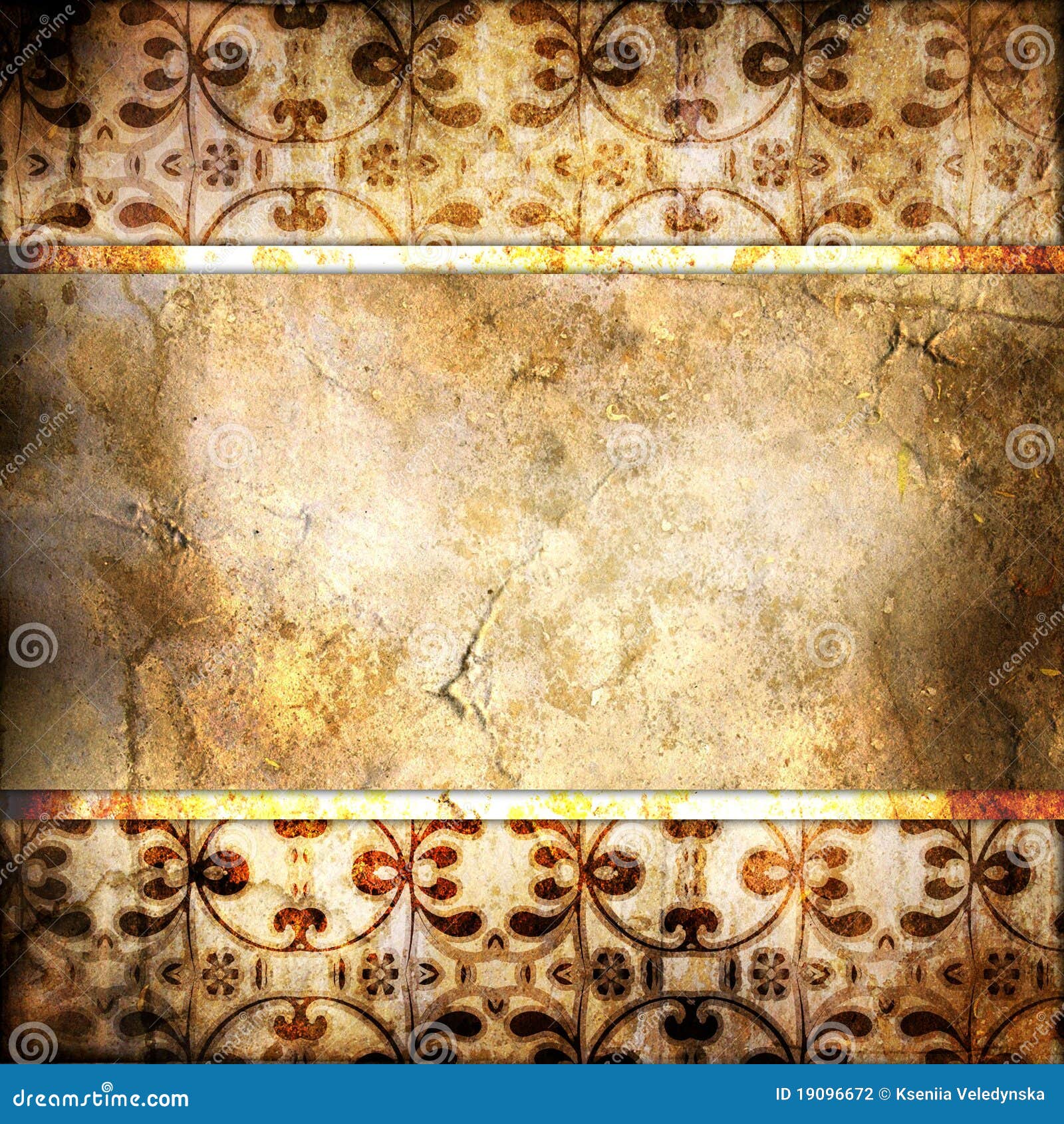 Old Paper with Floral Pattern Stock Illustration - Illustration of ...