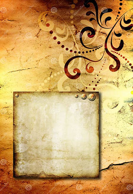 Old Paper with Floral Pattern Stock Illustration - Illustration of ...