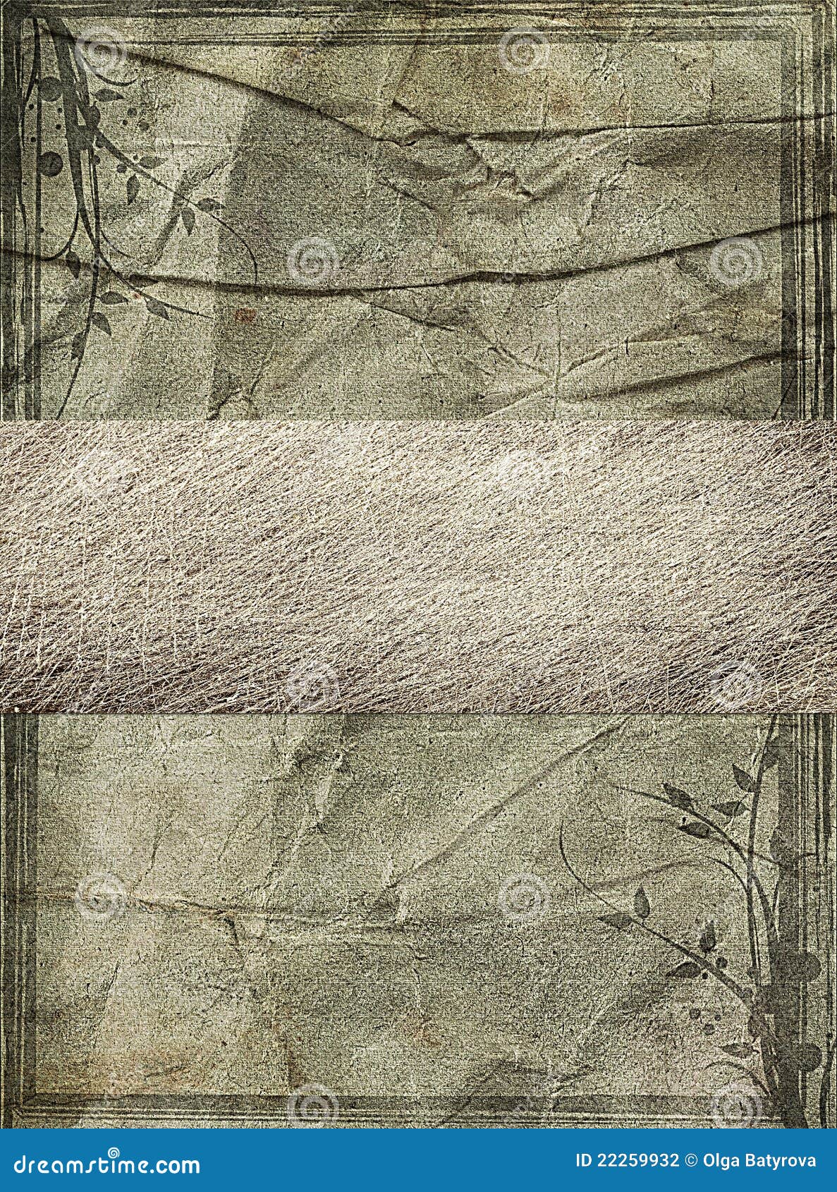 Old Paper with Floral Pattern Stock Illustration - Illustration of ...