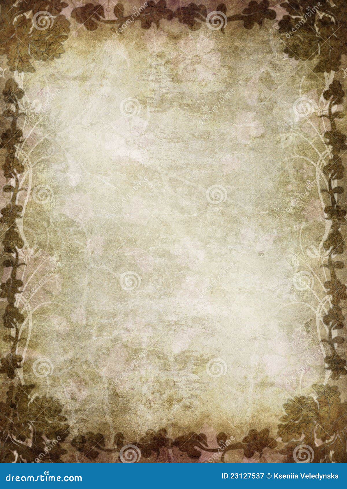 Old Paper with Floral Pattern Stock Illustration - Illustration of ...