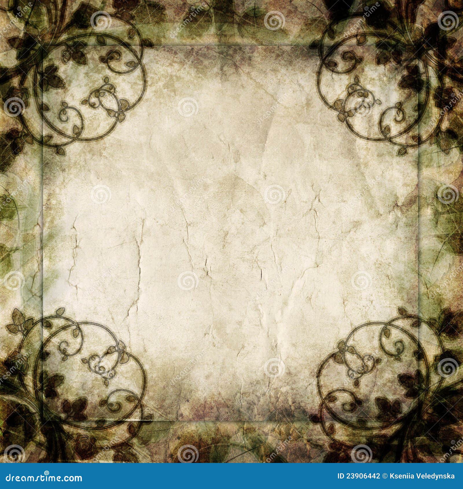 Old Paper With Floral Pattern Stock Illustration Illustration Of