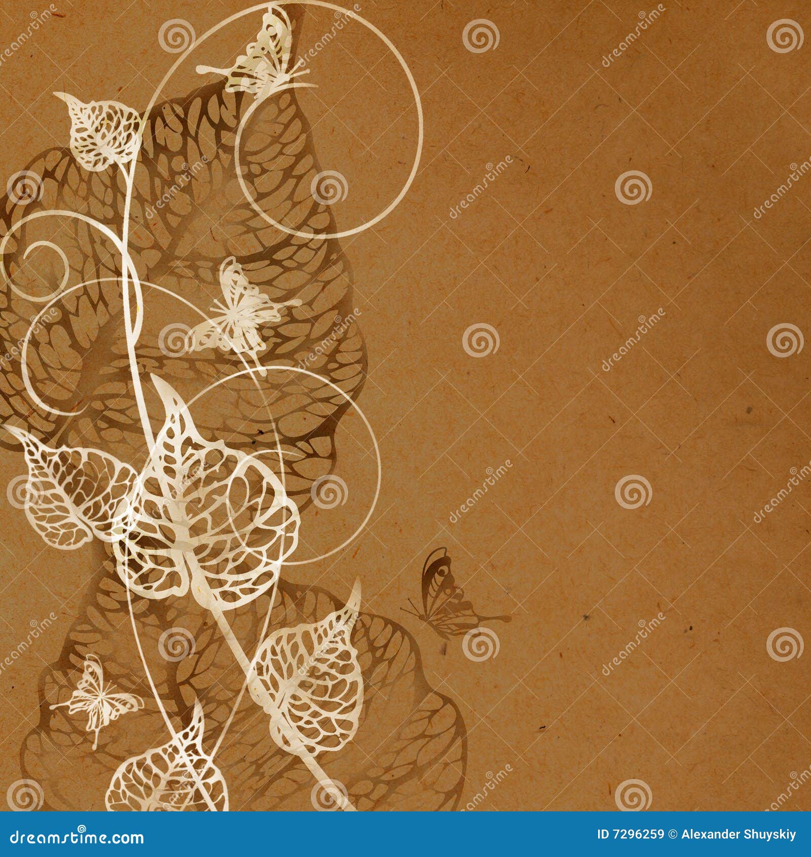 Old Paper With Floral Pattern Stock Illustration Illustration Of