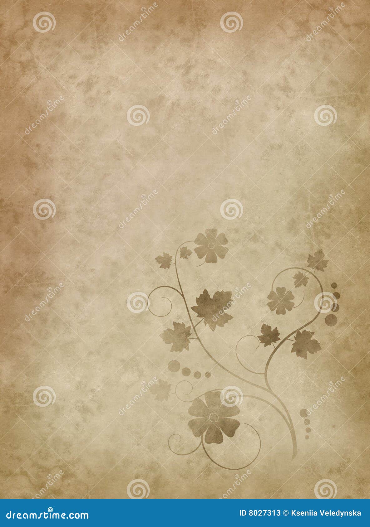 Old Paper With Floral Pattern Stock Illustration Illustration Of