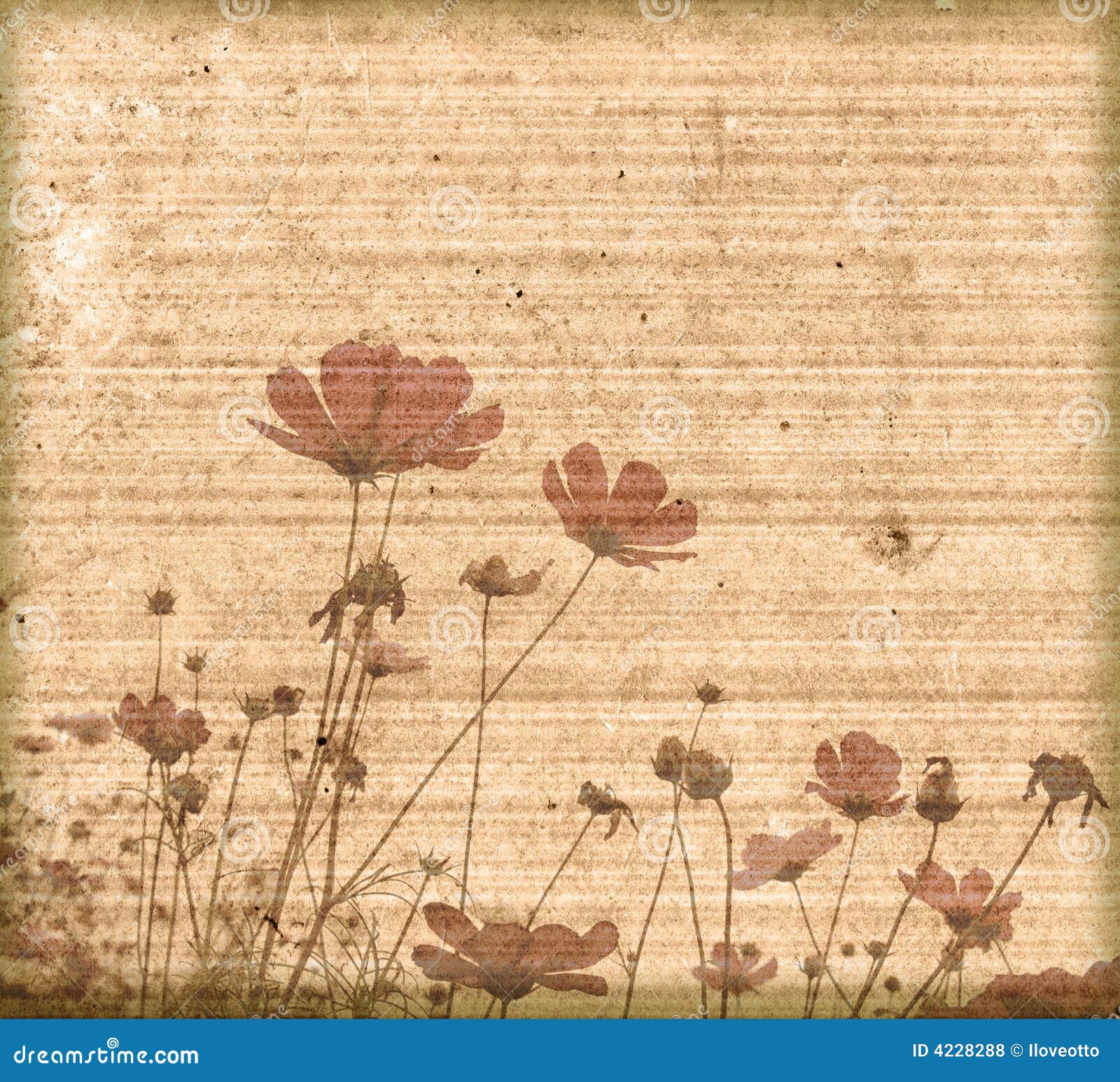 Old Paper Flower Background Frame Stock Illustration - Illustration of ...
