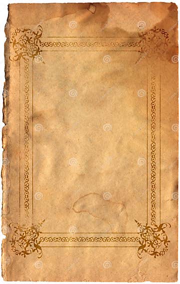 Old paper with a frame stock image. Image of decay, story - 676983