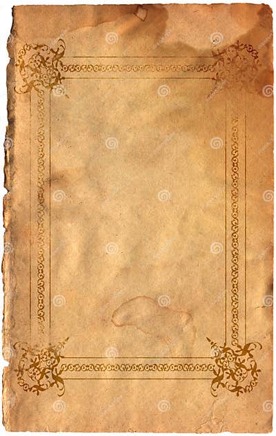 Old paper with a frame stock image. Image of decay, story - 676983