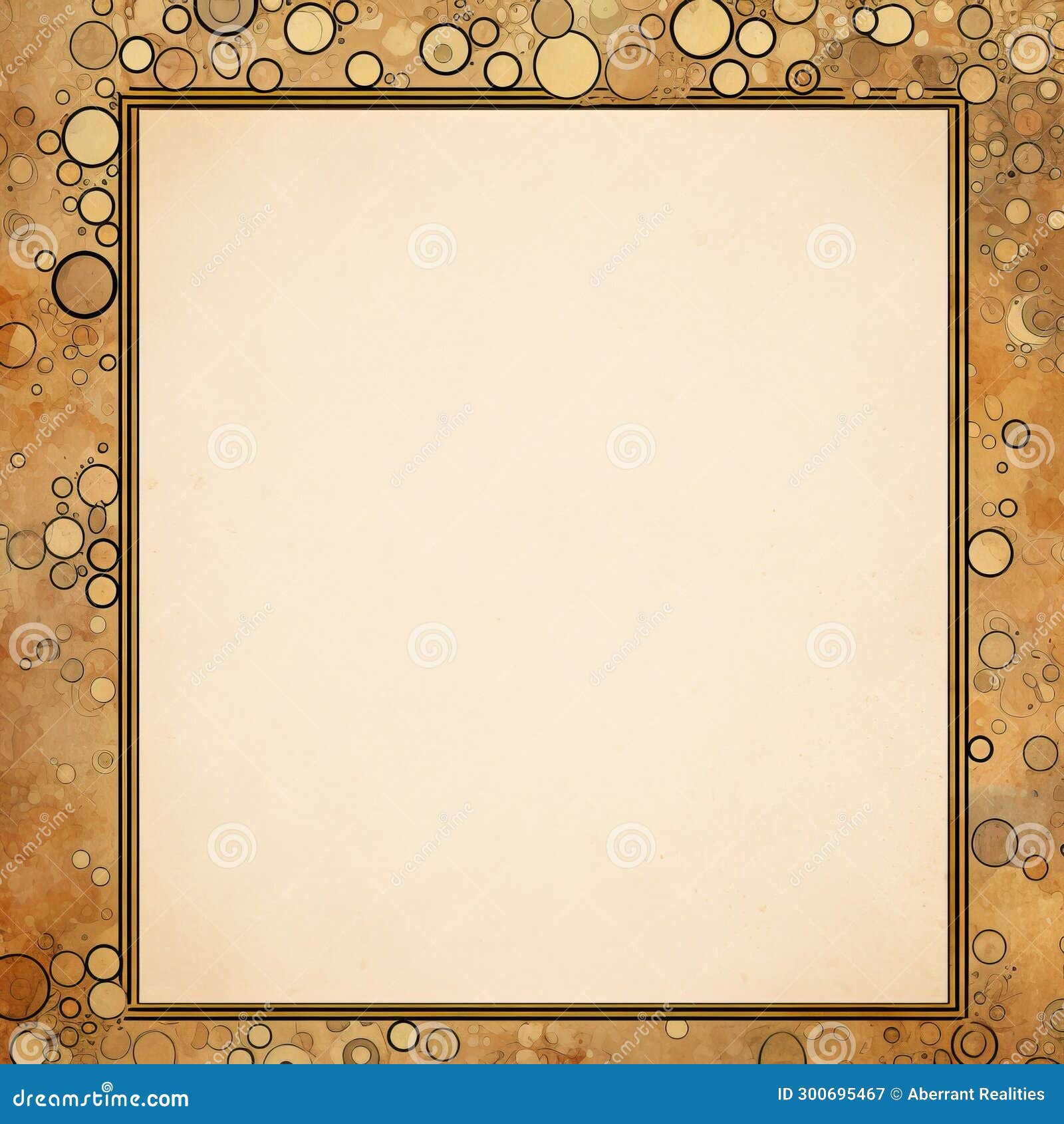 An Old Paper Frame with Circles and Bubbles on it Stock Illustration ...
