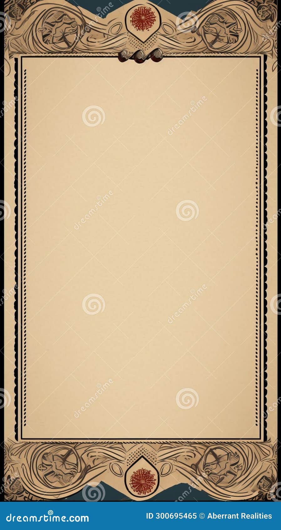 An Old Paper Frame with Ornate Design on it Stock Illustration ...