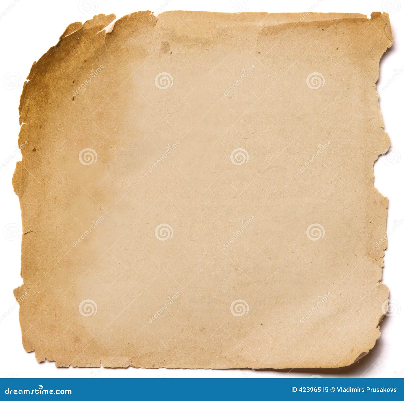Old Paper Grunge Texture, Empty Yellow Page Isolated on White Ba Stock ...