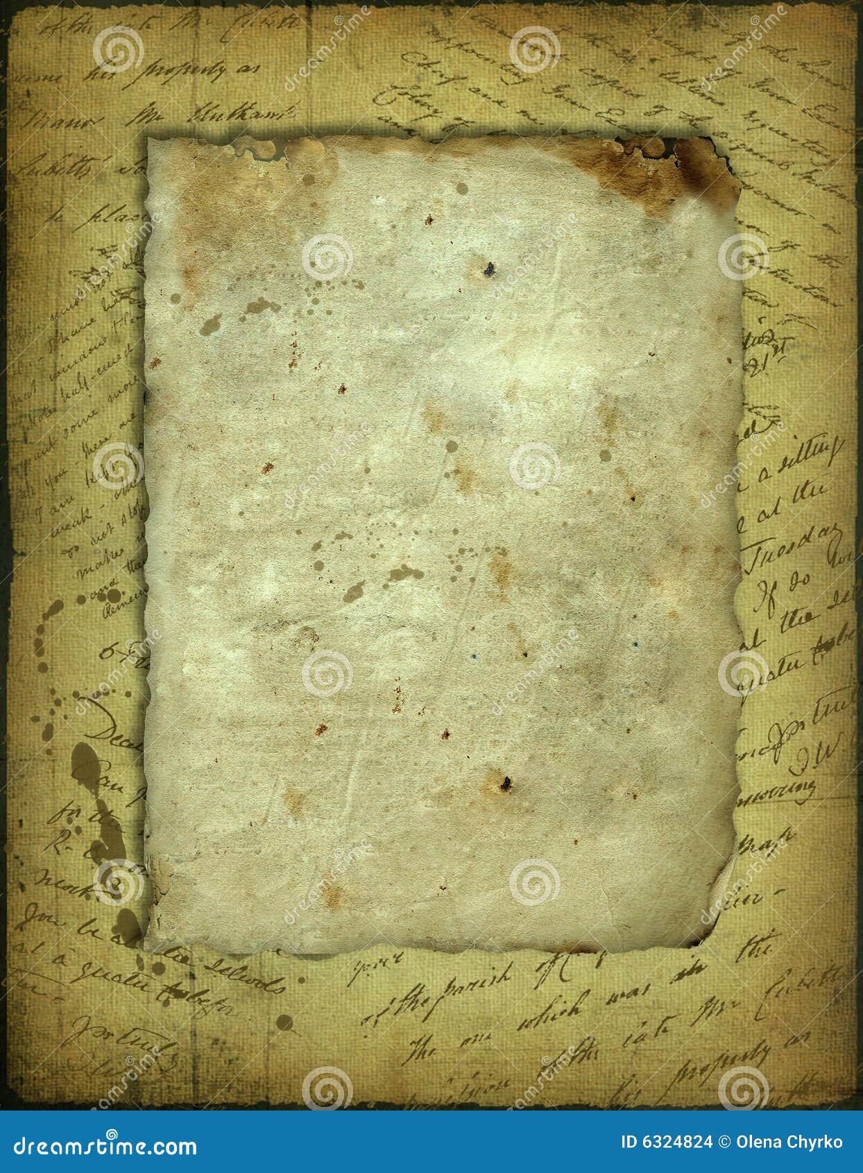 Old Paper with the Hand-written Text Stock Photo - Image of frame ...