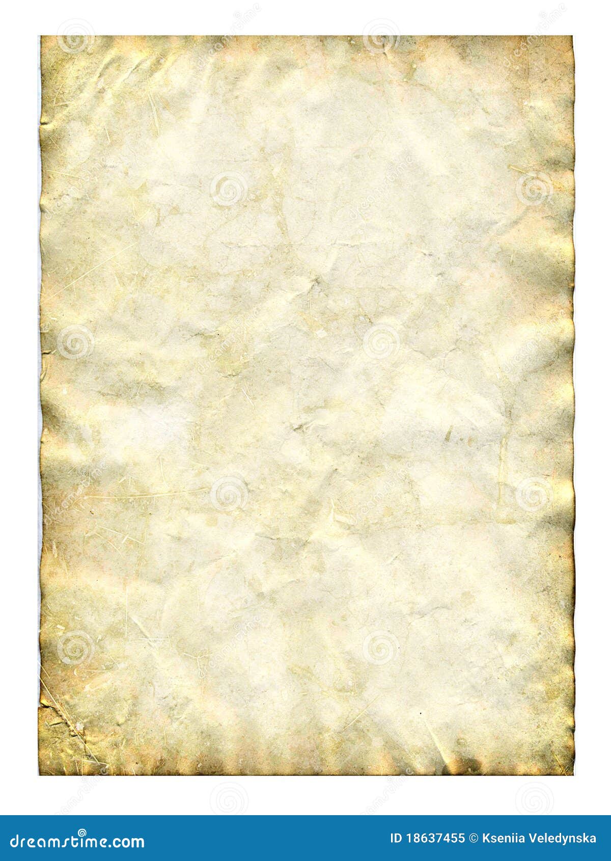 Old Paper Isolated On White Picture. Image: 18637455