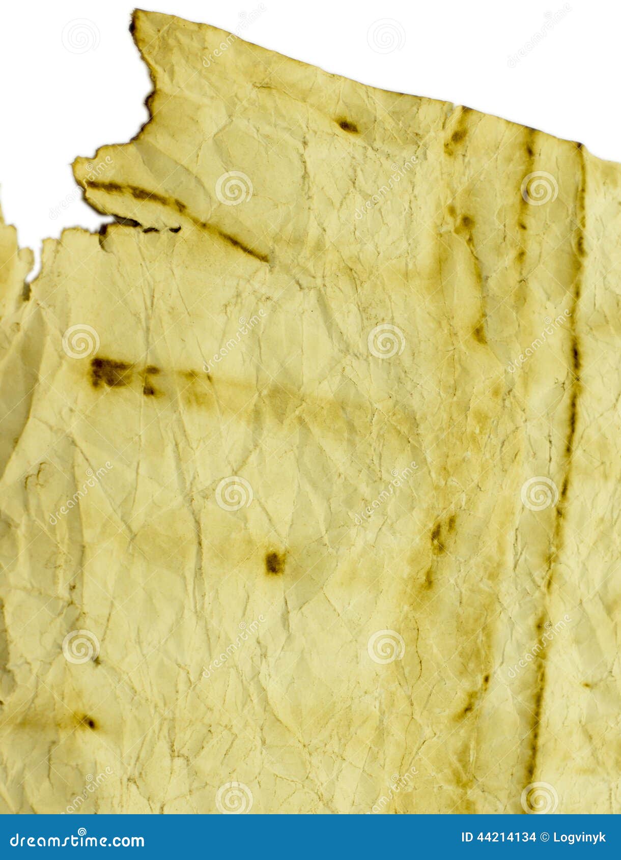 Old Paper Isolated on White Stock Photo - Image of blank, close: 44214134