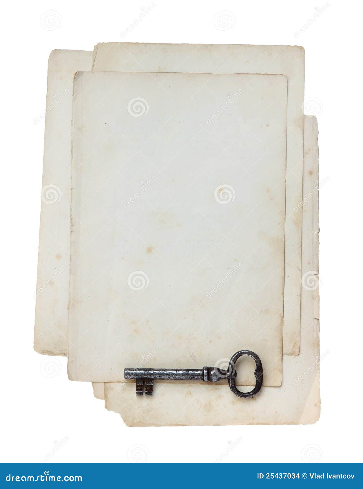 Old paper and key. stock photo. Image of abstraction - 25437034