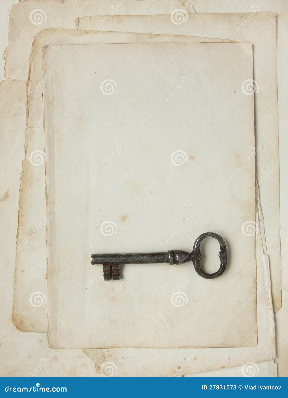 Old paper and key. stock image. Image of memory, paper - 27831573