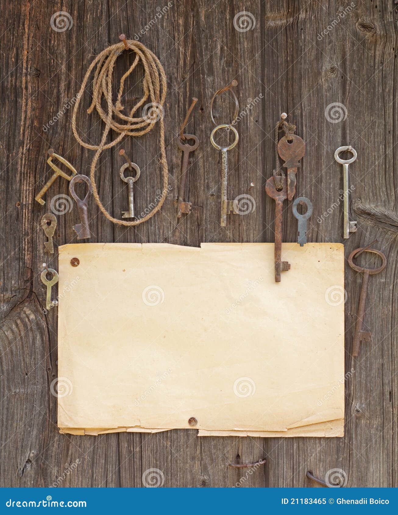 Old paper and keys stock image. Image of cellulose, backdrop - 21183465
