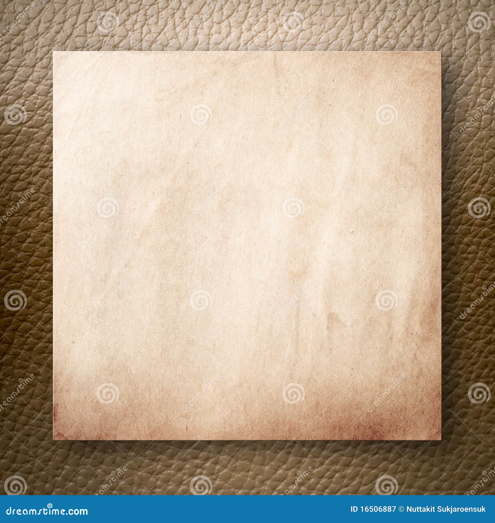 Old Paper on Light Brown Leatherette Stock Image - Image of colorful ...