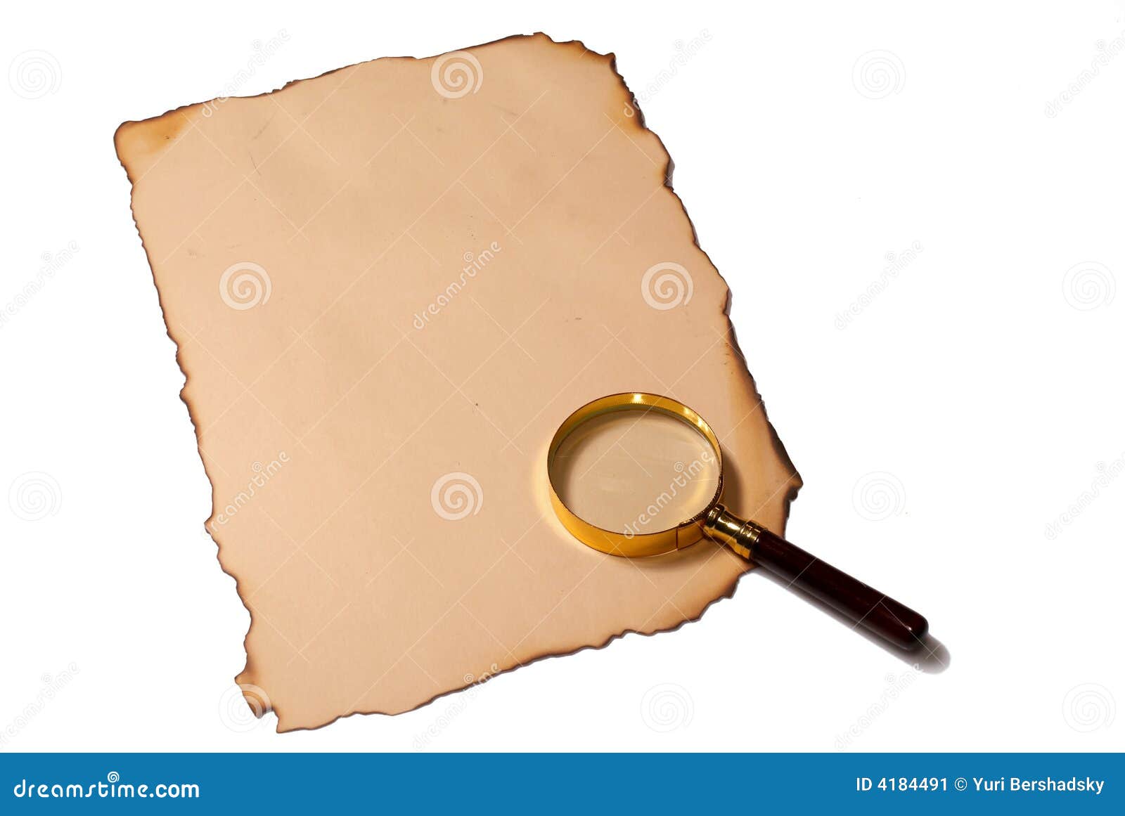 Old paper and magnifier stock image. Image of magnifier - 4184491