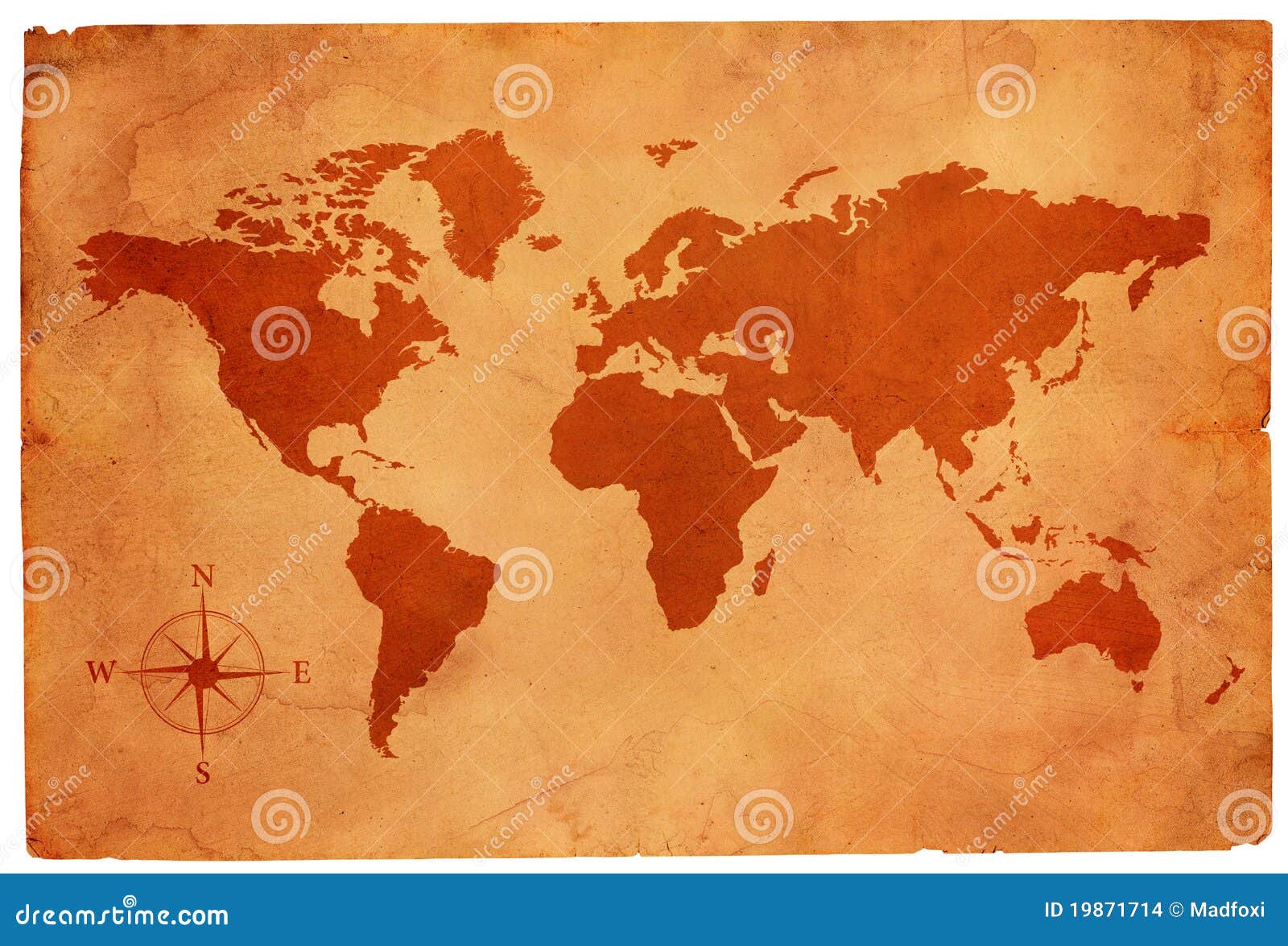 Old Paper with Map of the World Stock Illustration - Illustration of ...