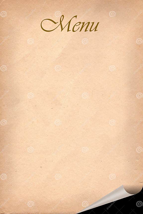 Old paper menu stock photo. Image of sheet, menu, marked - 6751666