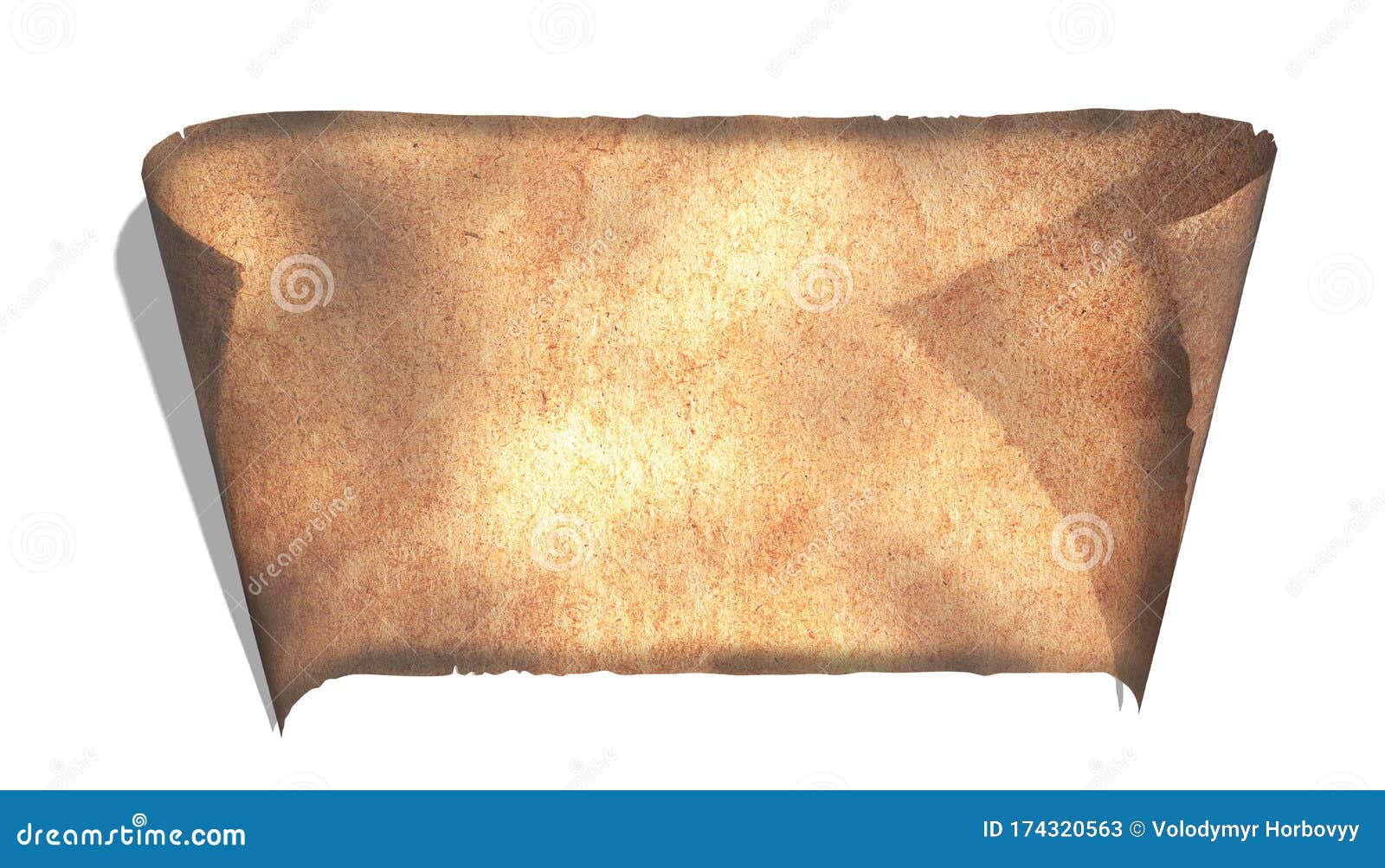 Old Paper Isolated on White. 3D Stock Illustration - Illustration of ...