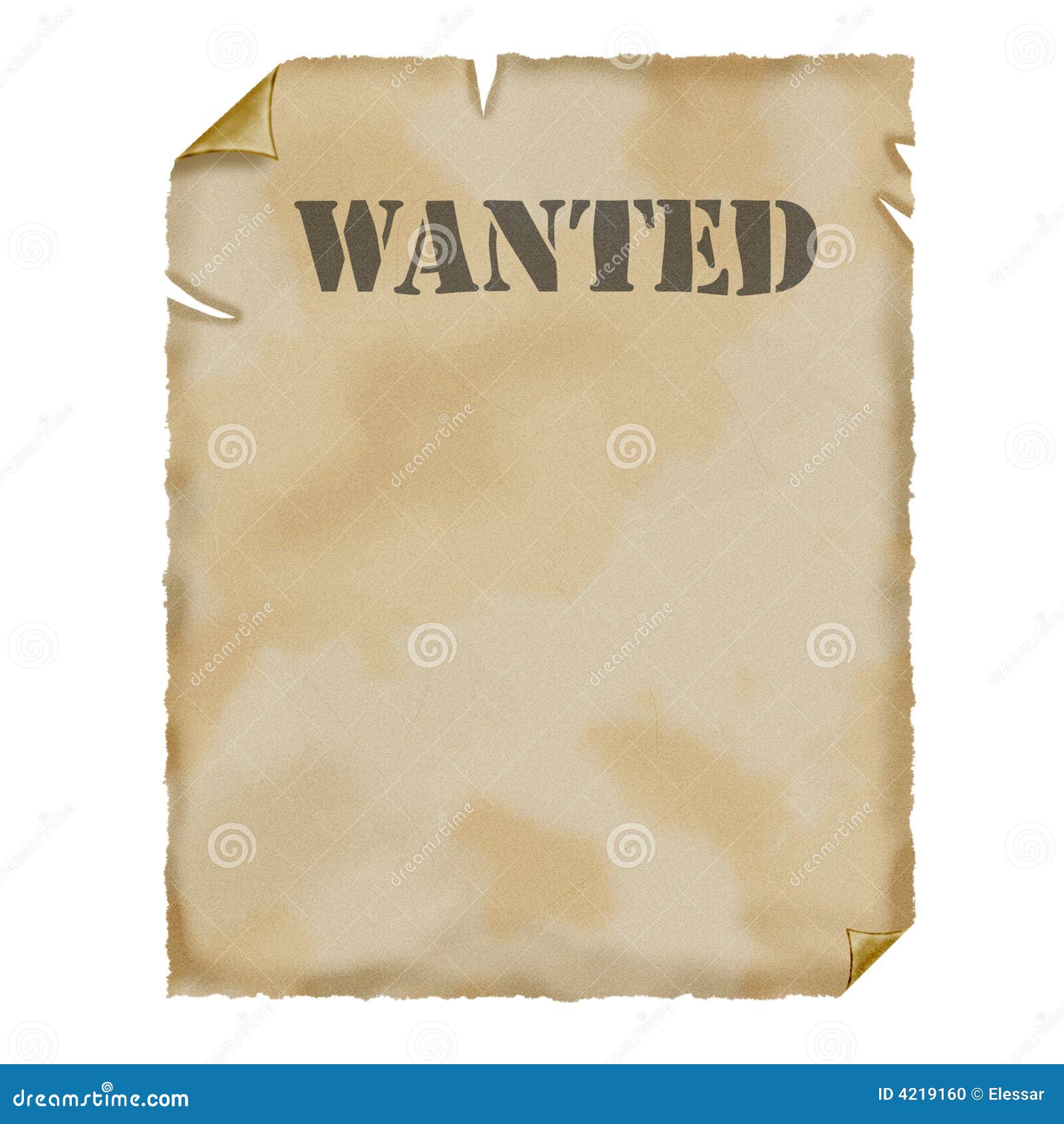 Old Paper. Parchment. WANTED! Stock Illustration - Illustration of ...