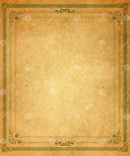 Old Paper with Patterned Vintage Frame Stock Image - Image of book ...
