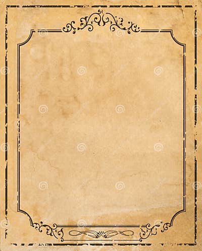 Old Paper with Patterned Vintage Frame Stock Image - Image of edge ...