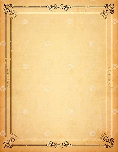 Old Paper with Patterned Vintage Frame Stock Image - Image of frame ...