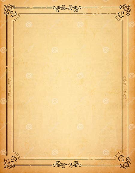 Old Paper with Patterned Vintage Frame Stock Image - Image of frame ...
