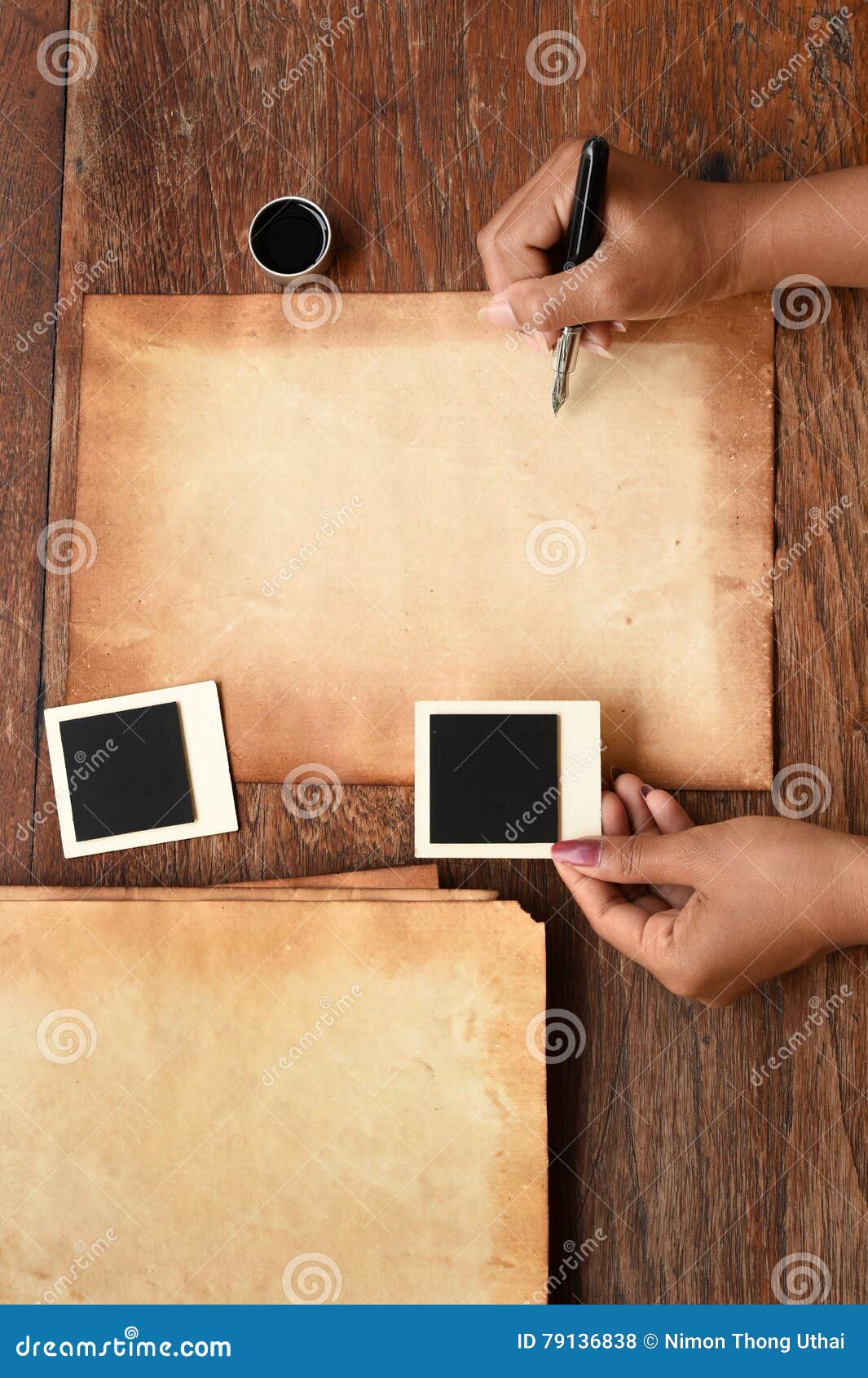 Old paper with pen and ink stock photo. Image of grunge - 79136838