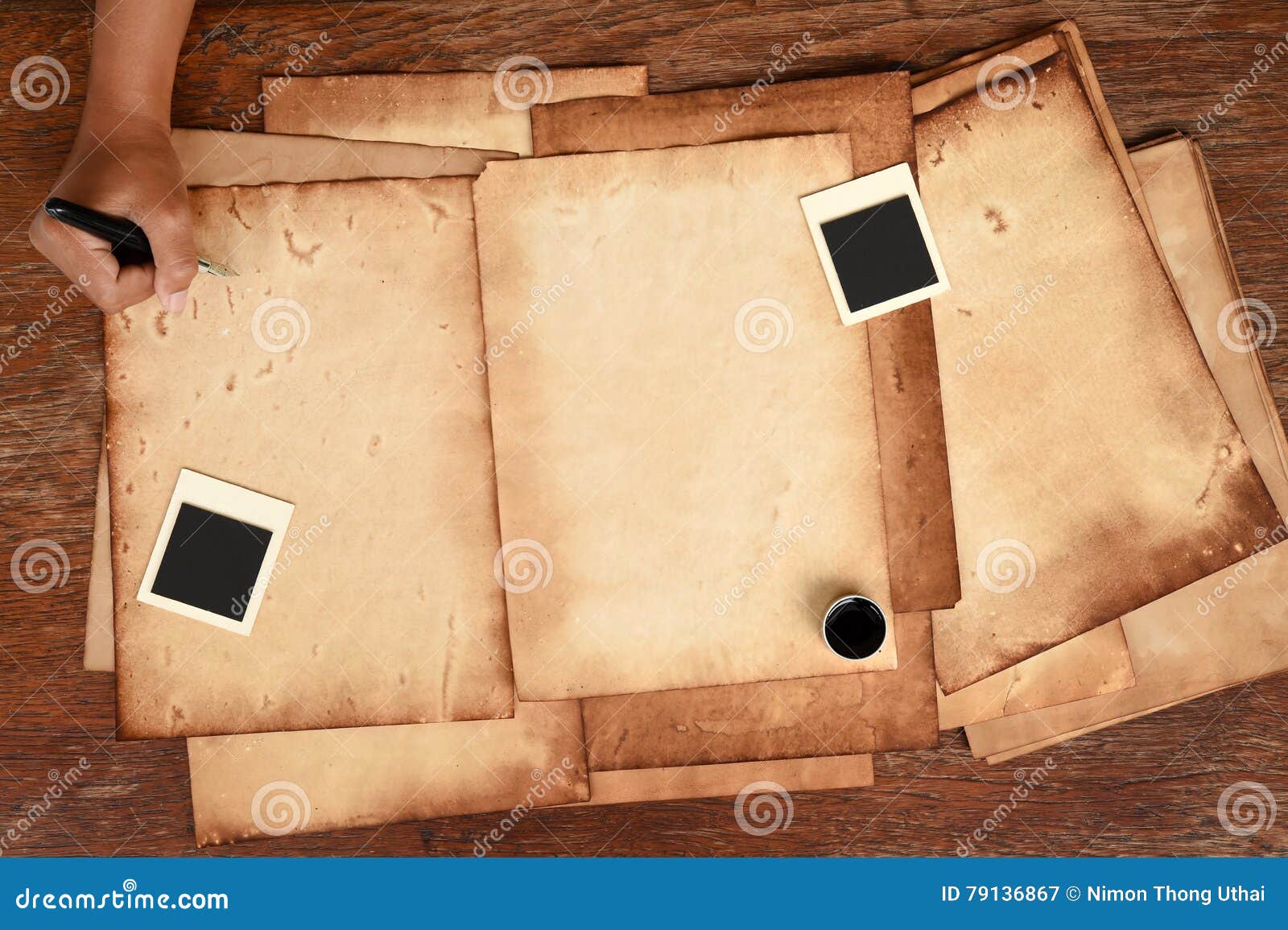 Old paper with pen and ink stock image. Image of brown - 79136867