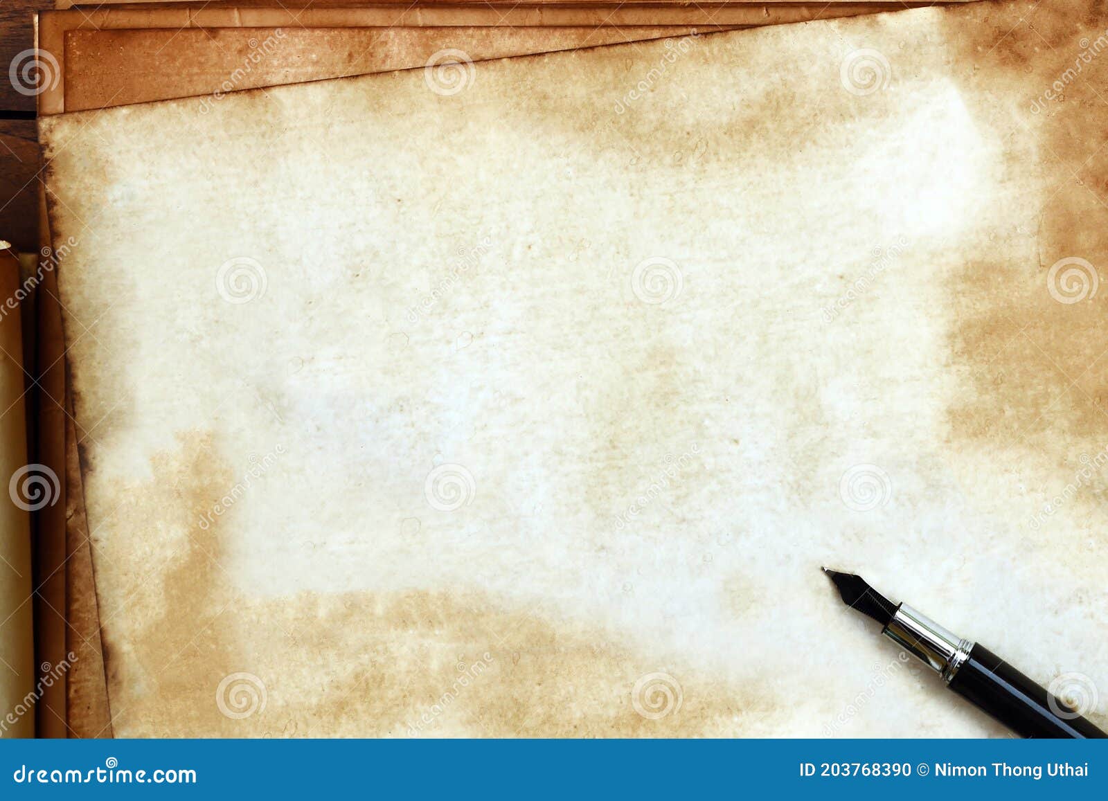 Old paper and pen stock photo. Image of letter, empty - 203768390