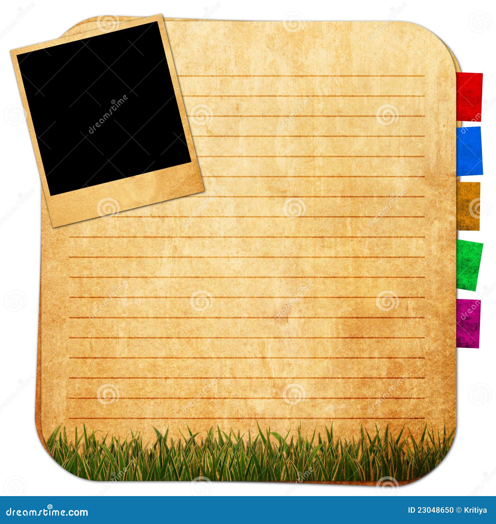 Old paper and photo frame stock illustration. Illustration of lined ...