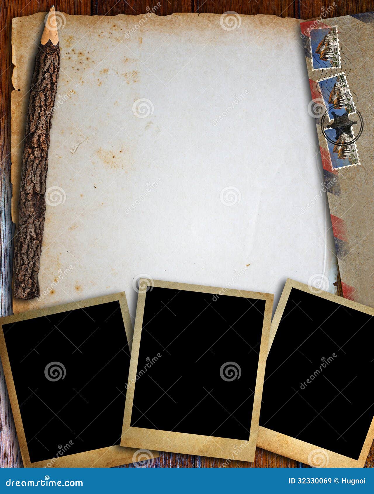 Old paper and photo frame stock image. Image of grunge - 32330069