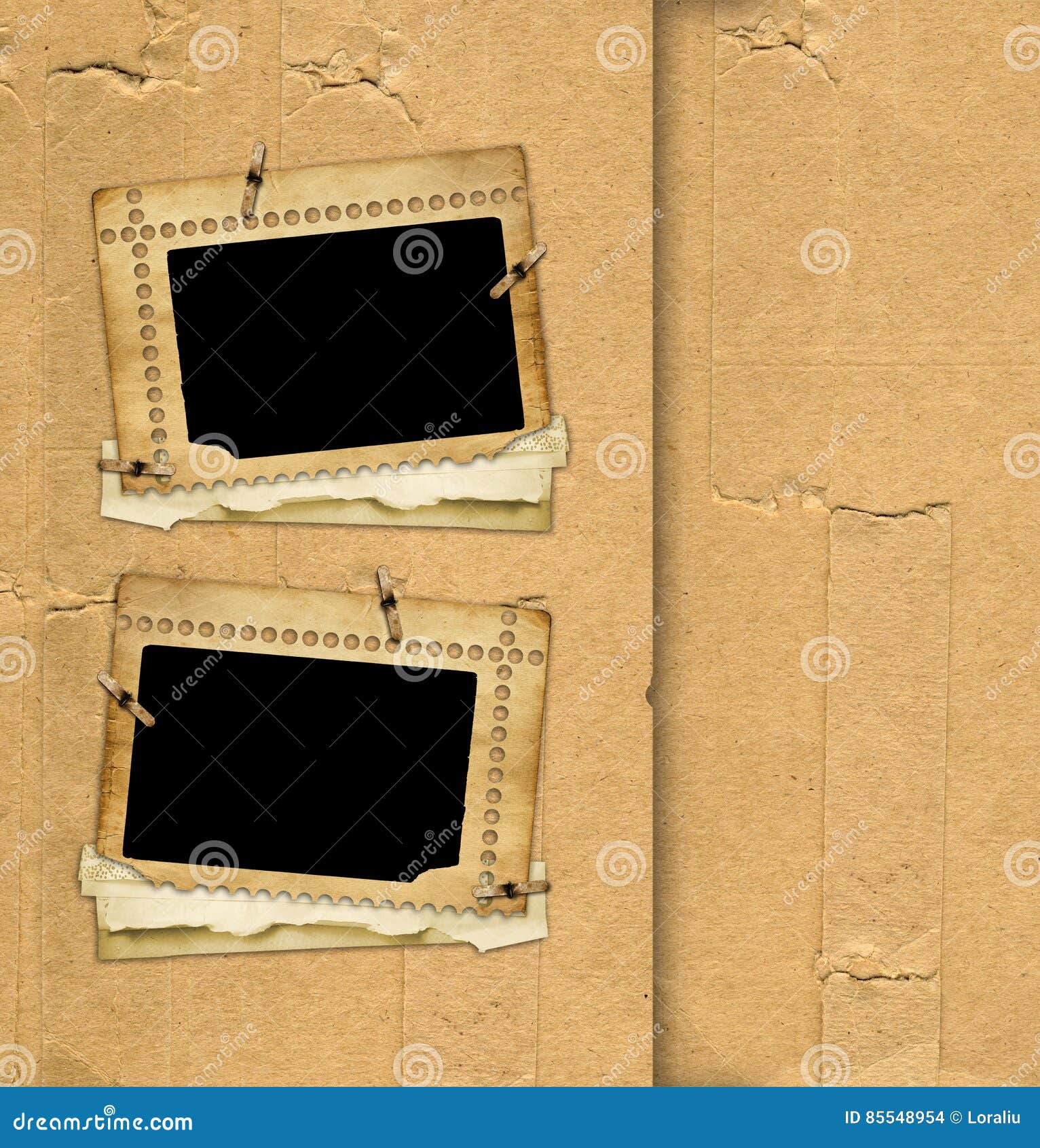 Old Paper Photo Frame on the Vintage Background Stock Photo - Image of ...