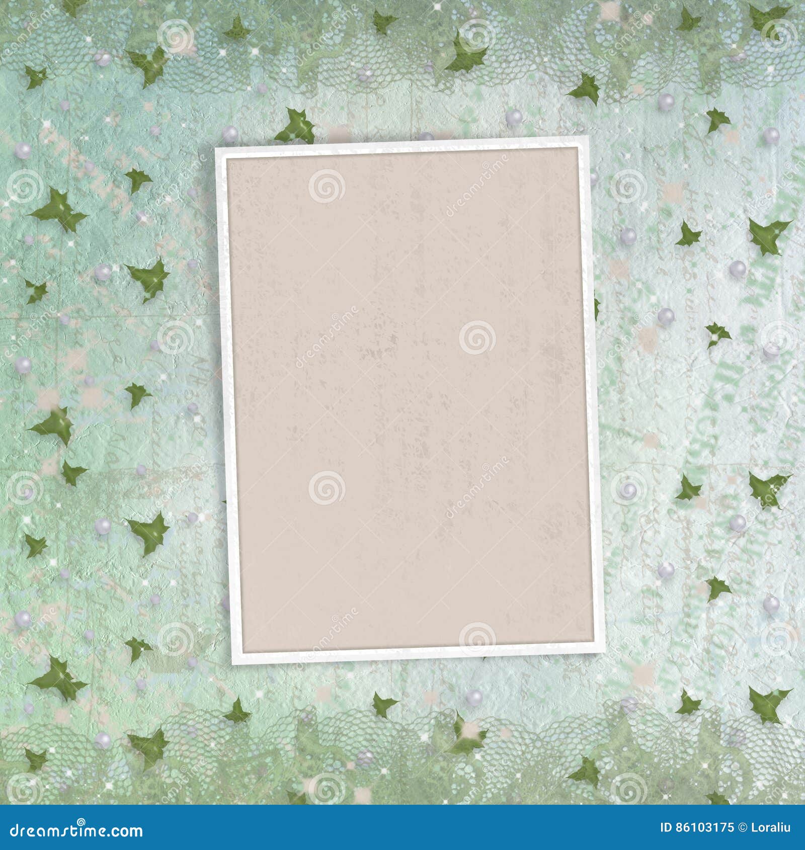 Old Paper Photo Frame on the Vintage Background Stock Illustration ...