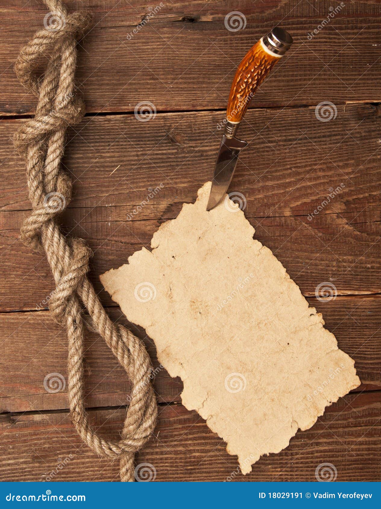 Old Paper Pinned To a Wooden Wall Stock Image - Image of metallic ...