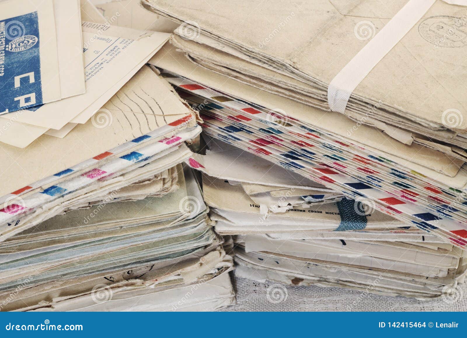 Pile of the Old Paper Postal Mails Stock Photo - Image of postmark ...